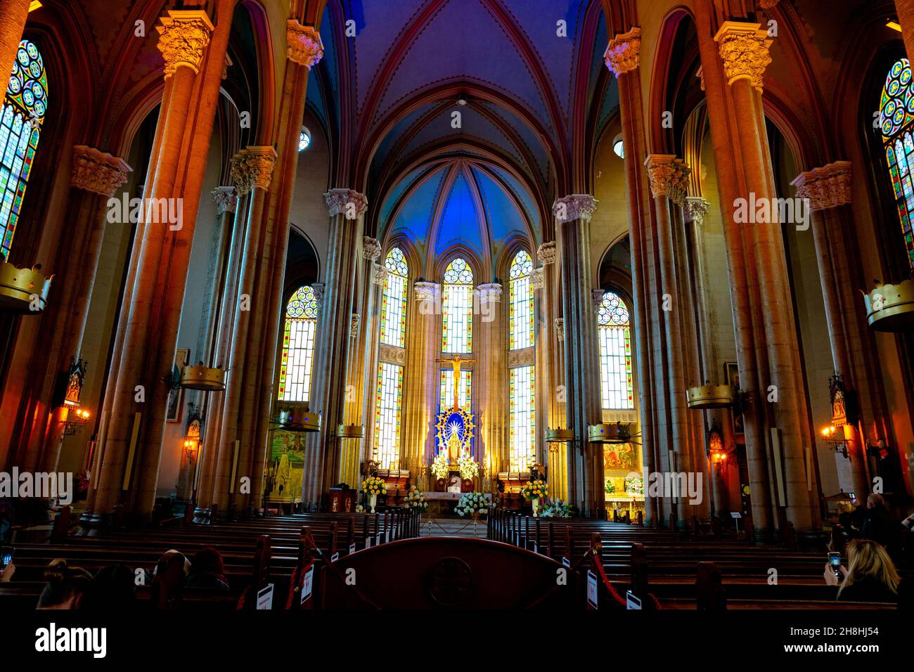 Church of St. Anthony of Padua in Istanbul. Interior of St. Antuan ...