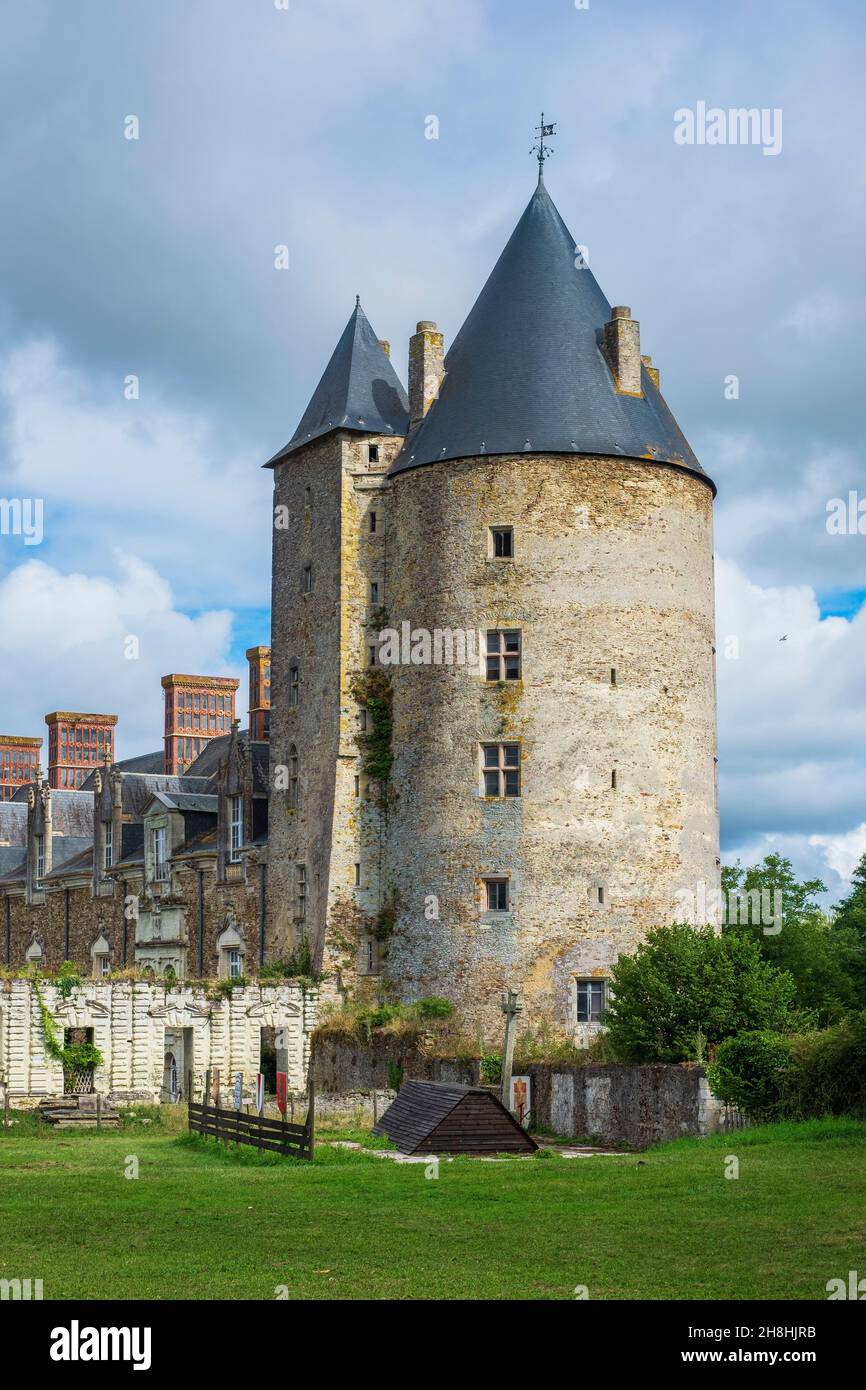 France, Loire-Atlantique, Blain, medieval castle of Blain or La ...