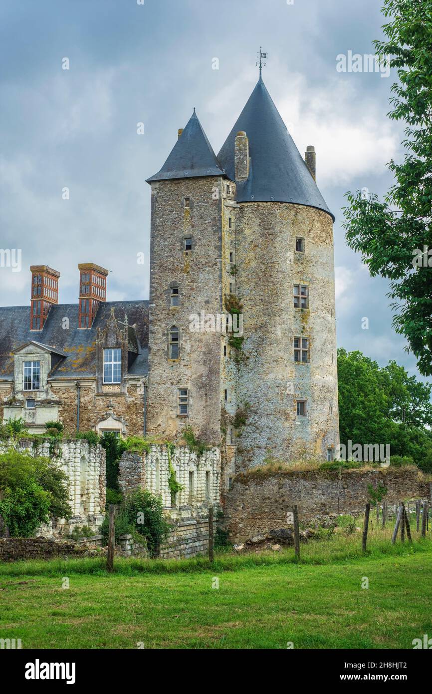 France, Loire-Atlantique, Blain, medieval castle of Blain or La ...