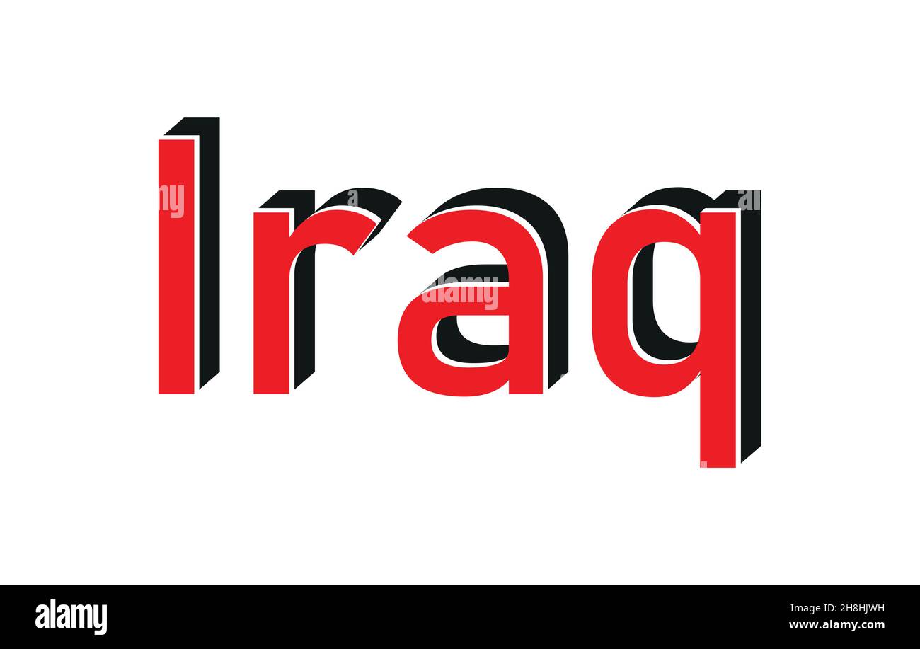 iraq, text design. Vector calligraphy. Typography poster. Usable as ...