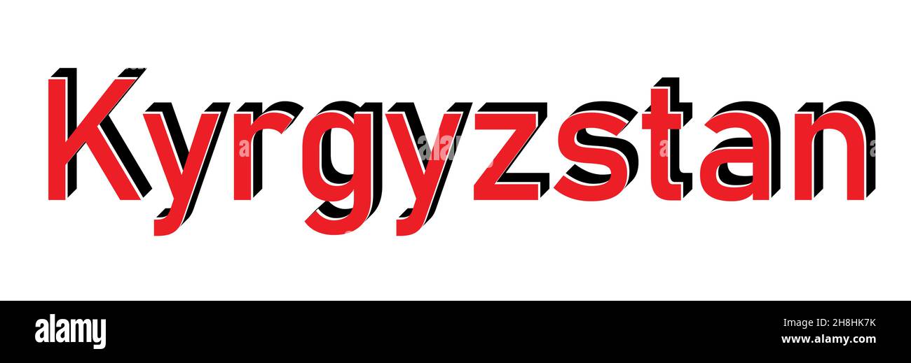 Welcome To Kyrgyzstan Creative Cursive Grungy Typographic Text on White ...