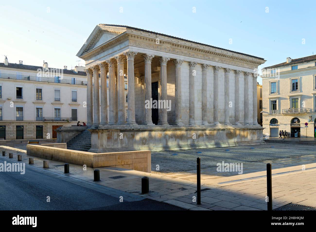 France, Gard, Nimes, Maison Carree, old Roman Temple of the 1st century ...