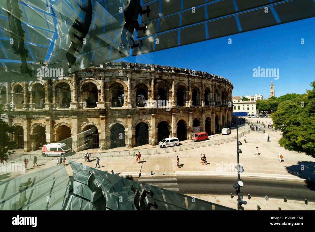 France, Gard, Nimes, Place des Arenes, The Arenas and the Romanity ...