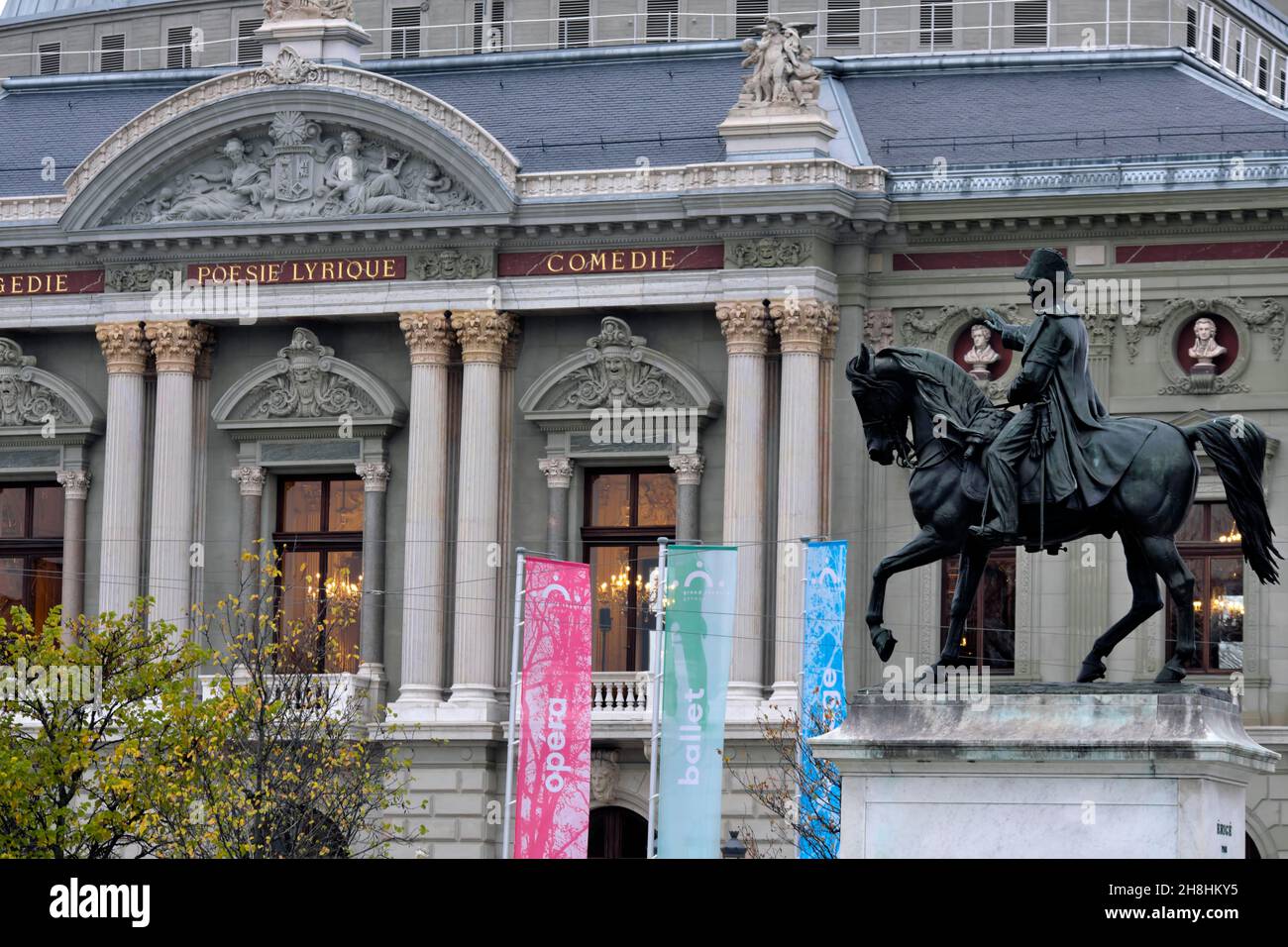Switzerland, canton of Geneva, Geneva, Place de Neuve, the Grand ...