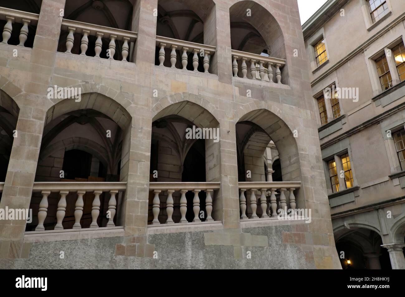 Switzerland, canton of Geneva, Geneva, Rue de l Hotel-de-Ville, town ...