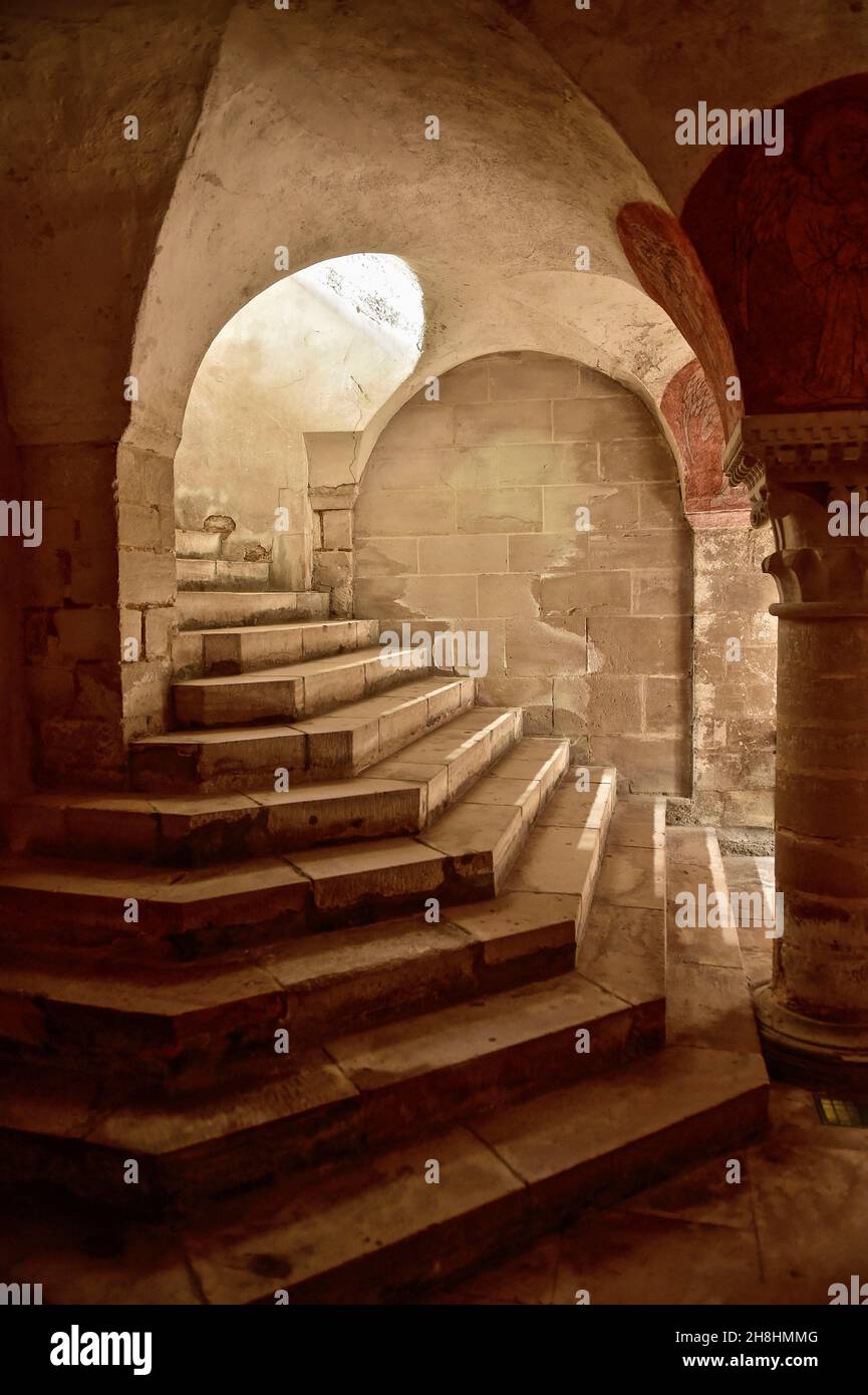 France, Calvados, Romanesque crypt of Bayeux cathedral Stock Photo - Alamy