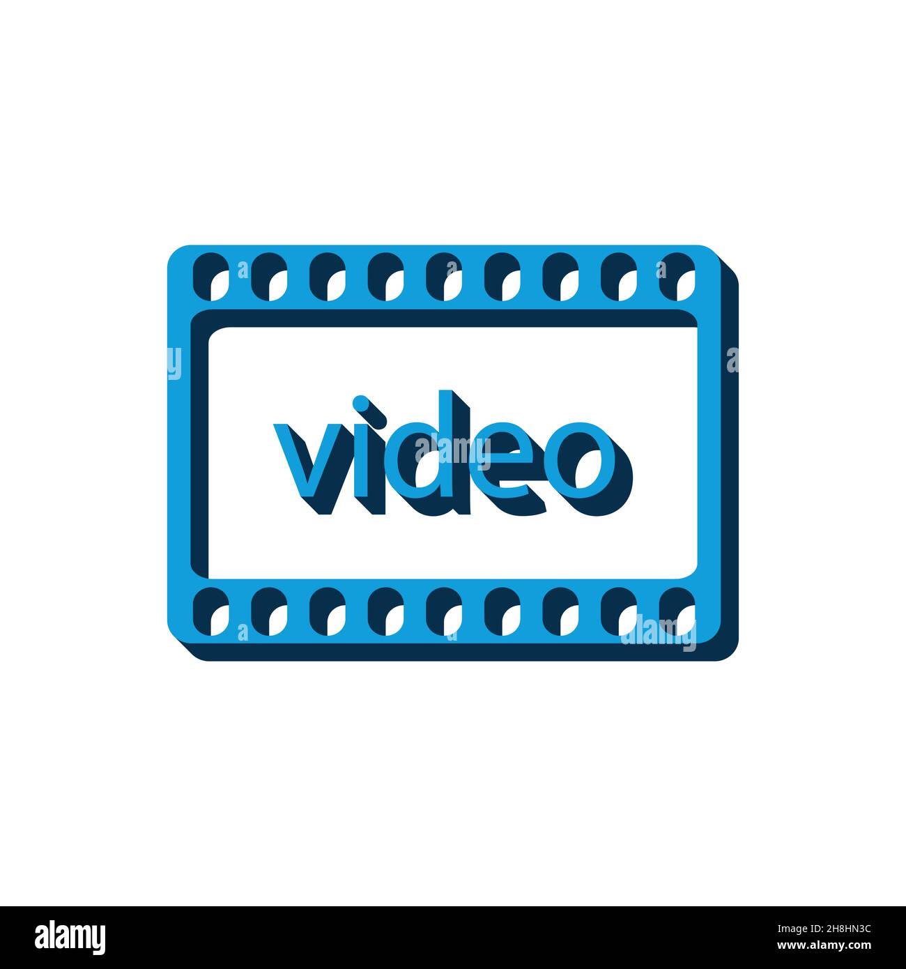 Vector video icon isometric. 3d sign isolated on white background Stock ...