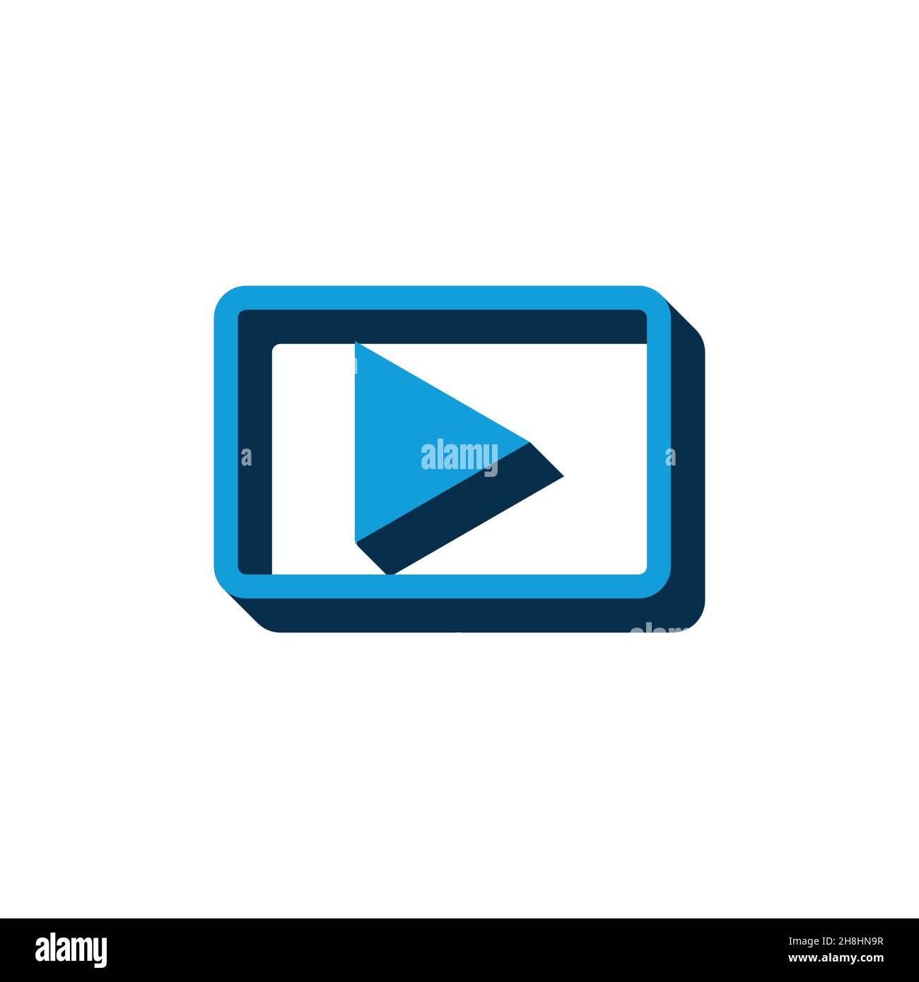 Vector video icon isometric. 3d sign isolated on white background Stock ...