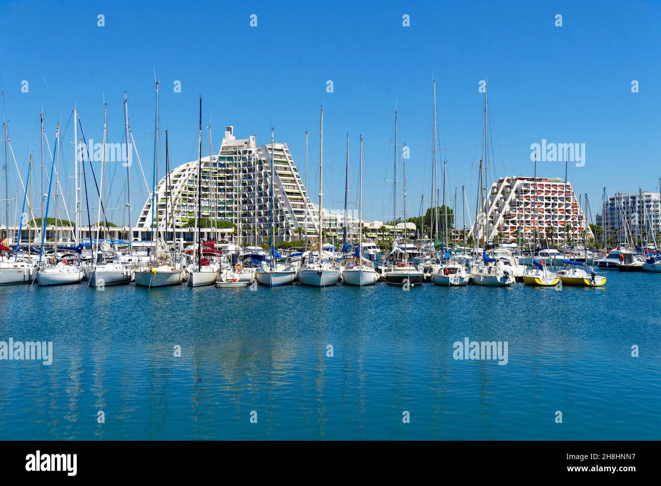 France Herault La Grande Motte The Resort Beach With Pyramidal Architecture Heritage Of The