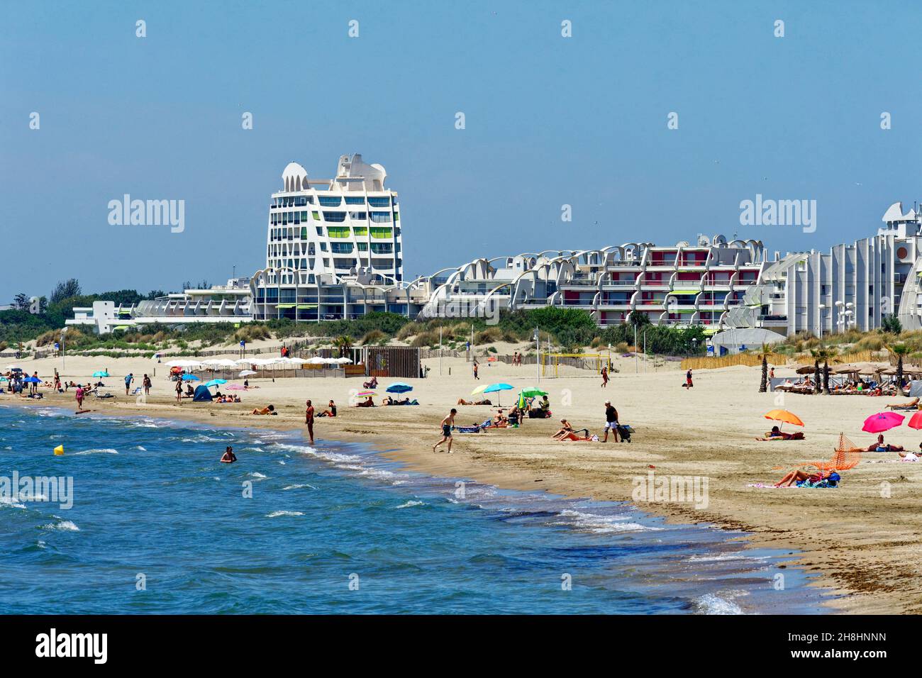 France Herault La Grande Motte The Resort Beach With Pyramidal Architecture Heritage Of The