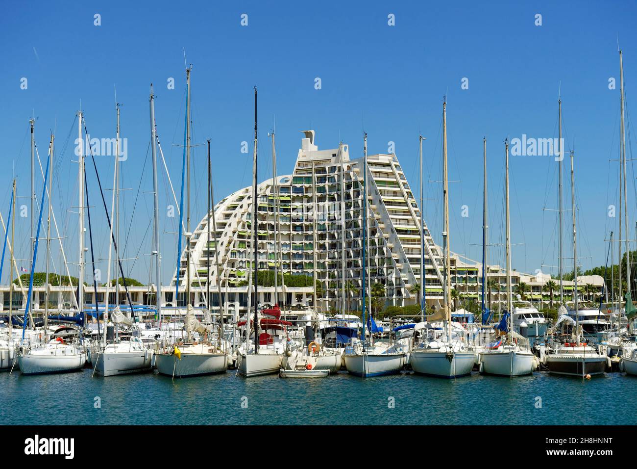 France Herault La Grande Motte The Resort Beach With Pyramidal Architecture Heritage Of The