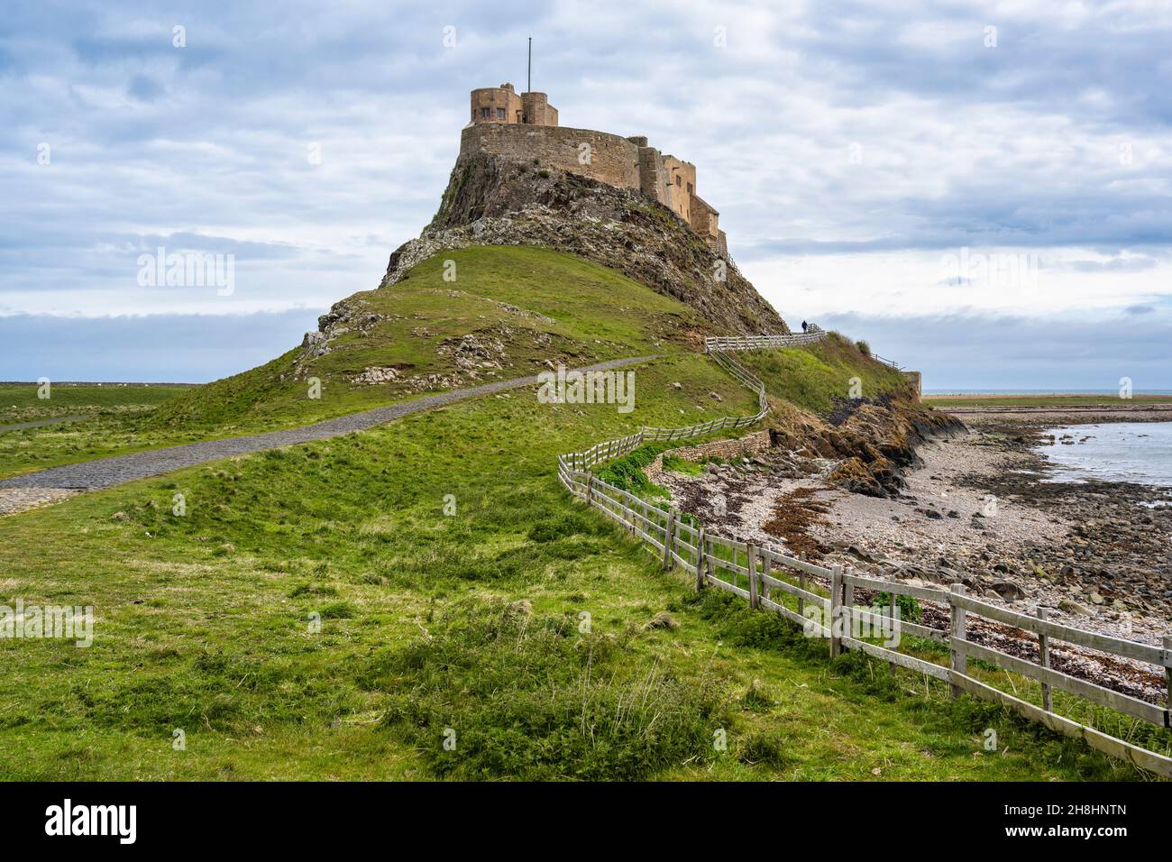 Footpath leading to Lindisfarne Castle on Holy Island on the ...