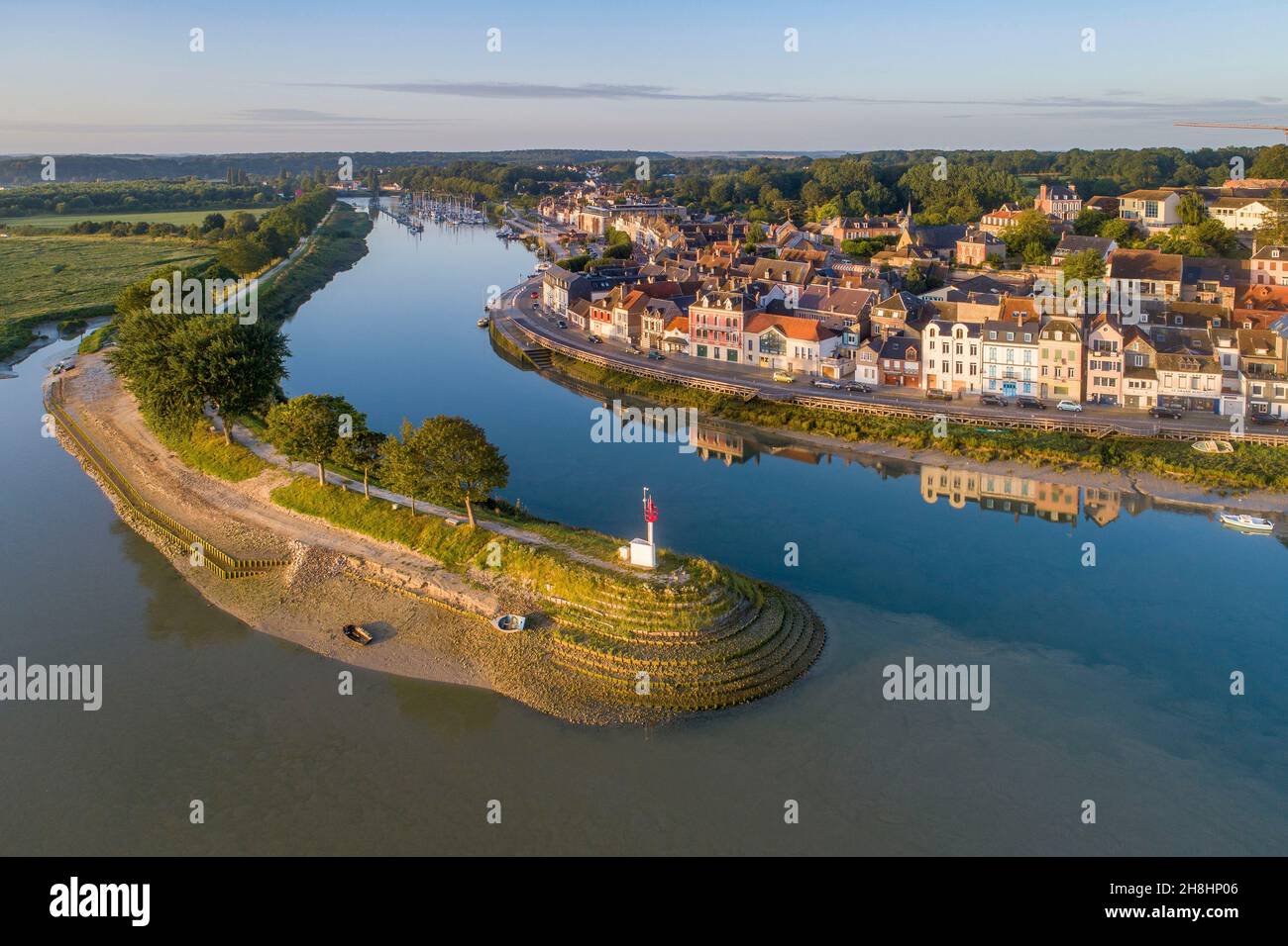France, Somme, Baie de Somme, Saint-Valery-sur-Somme, mouth of the ...