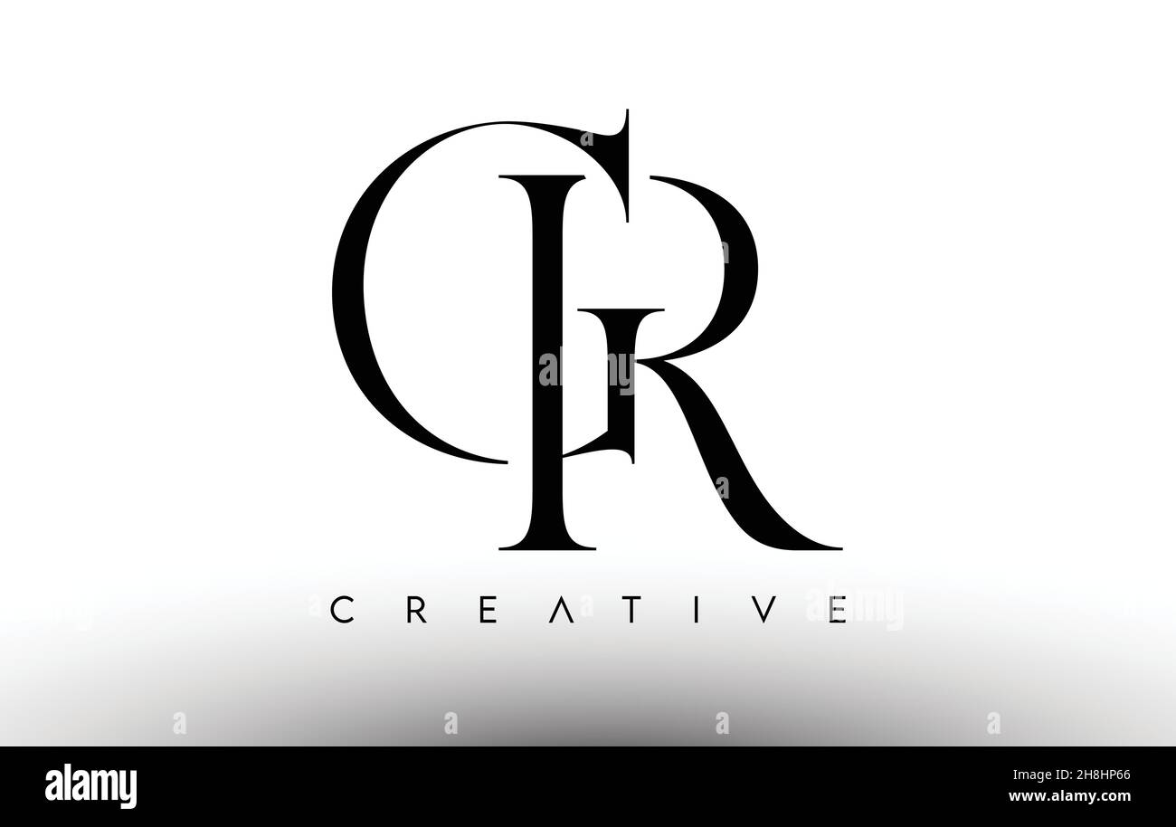 GR Minimalist Serif Modern Letter Logo in Black and White. GR Creative ...