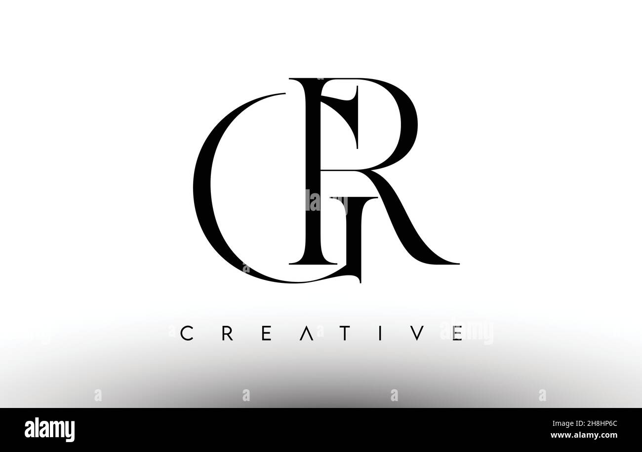 GR Minimalist Serif Modern Letter Logo in Black and White. GR Creative ...