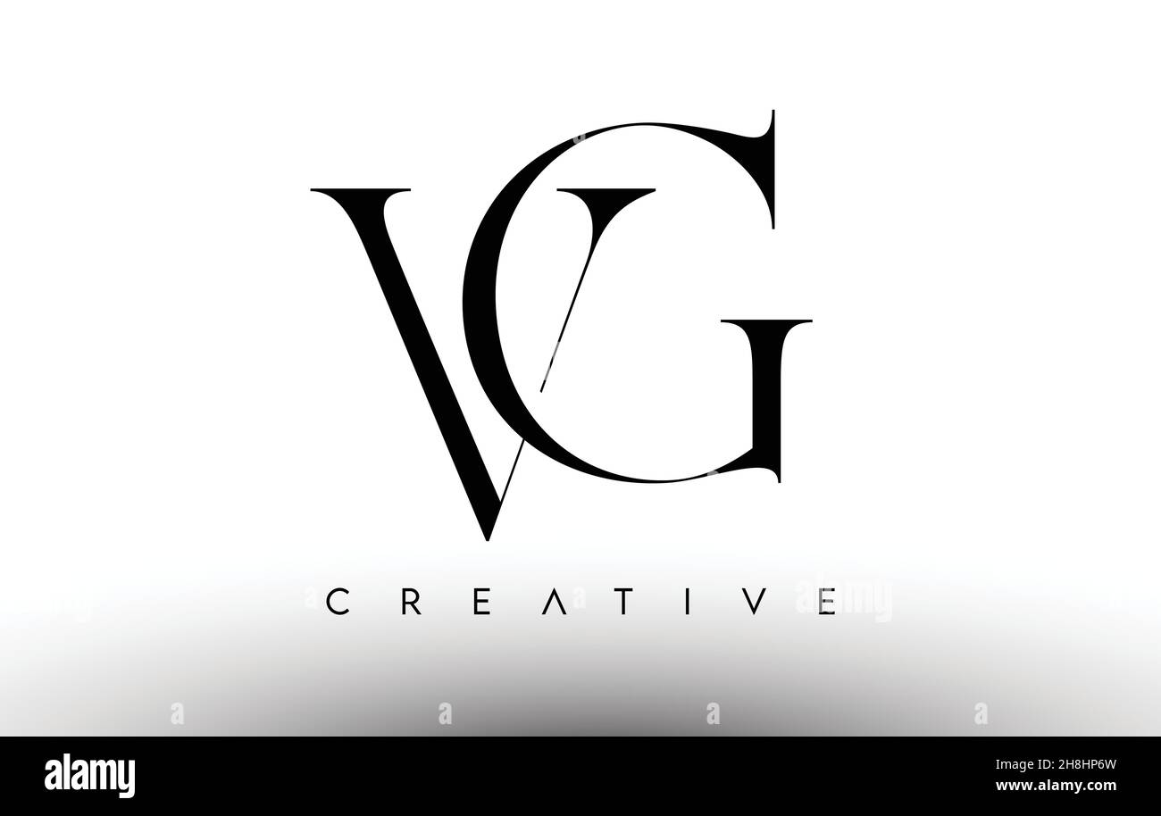 VG Minimalist Serif Modern Letter Logo in Black and White. VG Creative ...