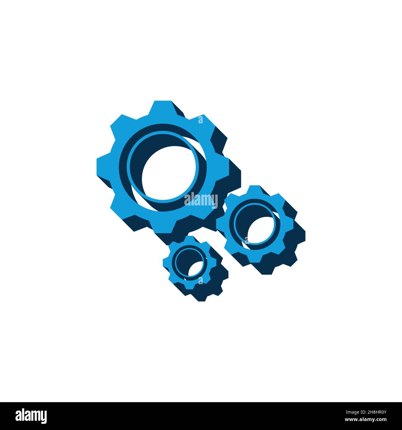 gears vector icon isometric. 3d sign isolated on white background Stock ...