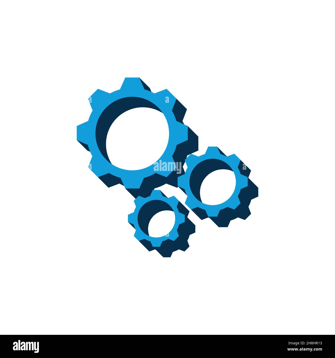 gears vector icon isometric. 3d sign isolated on white background Stock ...