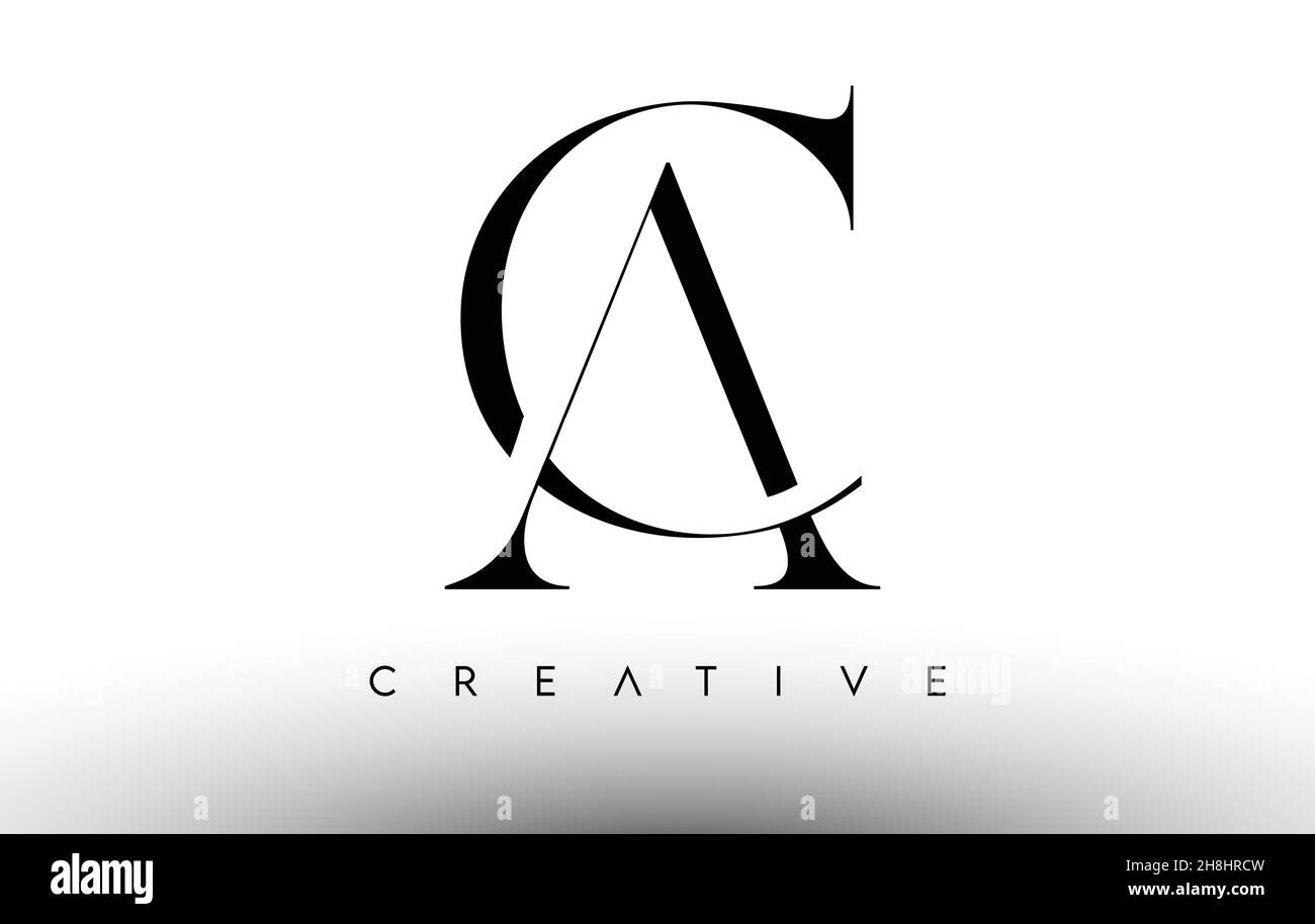 CA Minimalist Serif Modern Letter Logo in Black and White. AC Creative ...