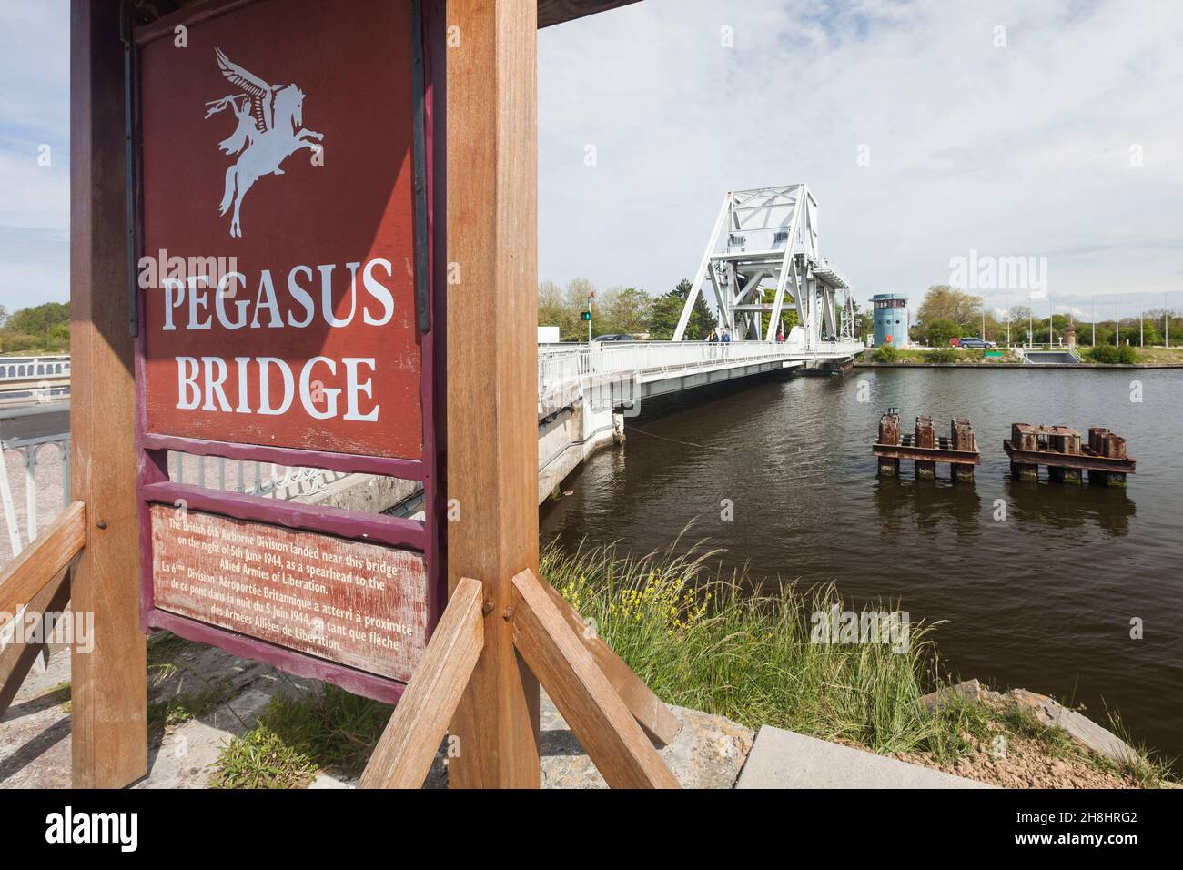 France, Calvados (14), Bénouville, Pegasus Bridge, on the Caen Canal ...