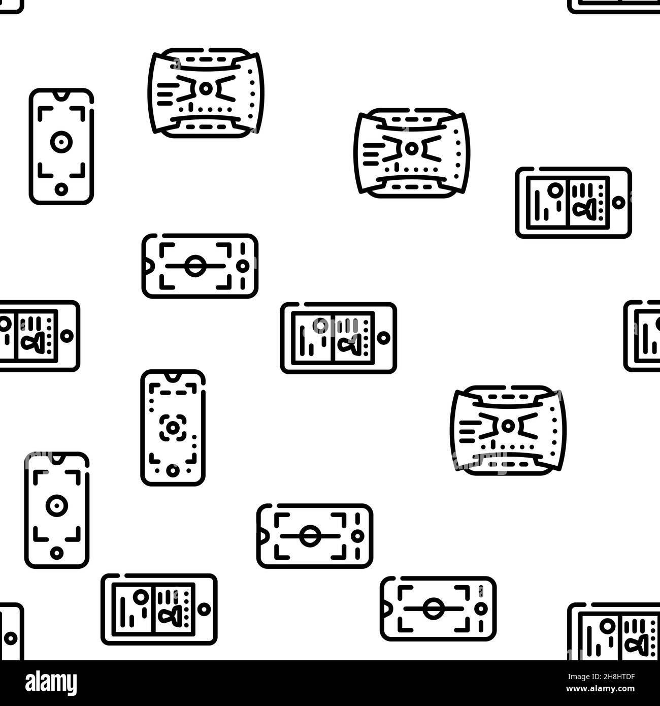 Viewfinder Smartphone Function Vector Seamless Pattern Stock Vector ...