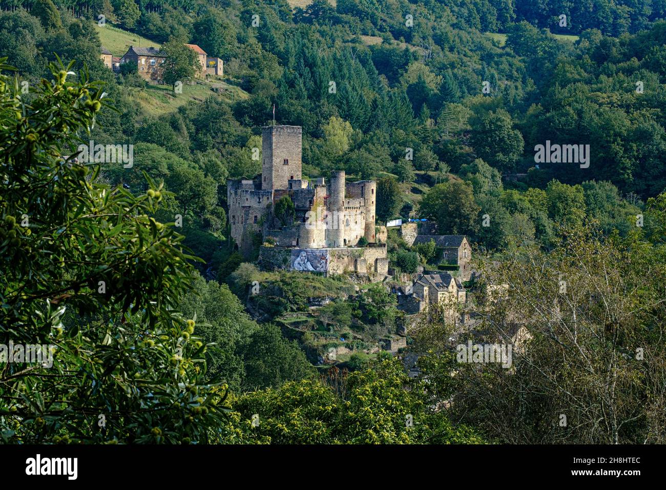 France, Aveyron, Belcastel, labelled one of the most beautiful villages ...