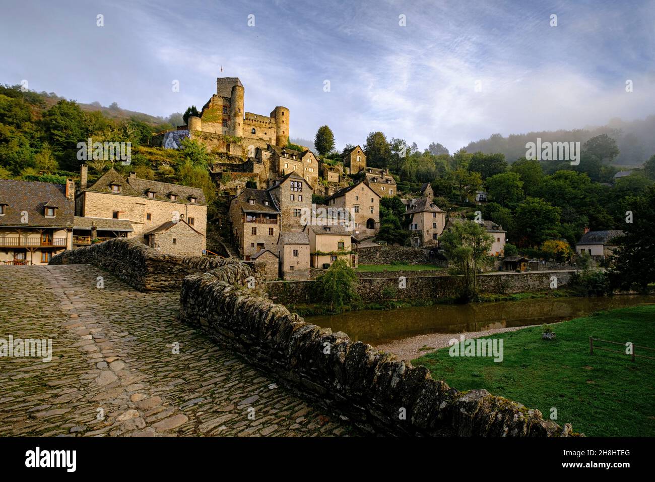 France, Aveyron, Belcastel, labelled one of the most beautiful villages ...