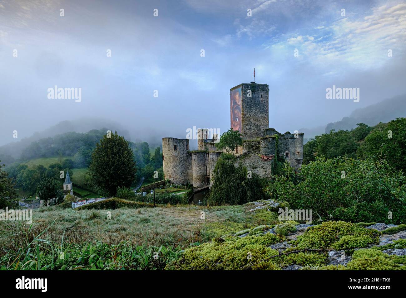 France, Aveyron, Belcastel, labelled one of the most beautiful villages ...