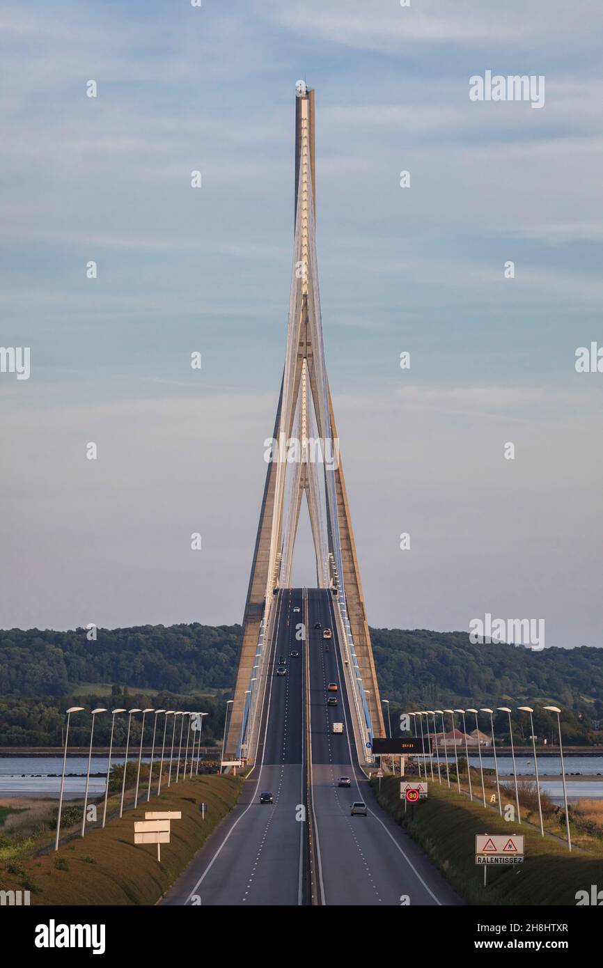 France, Seine Maritime, Normandy Bridge, designed by Michel Virlogeux ...