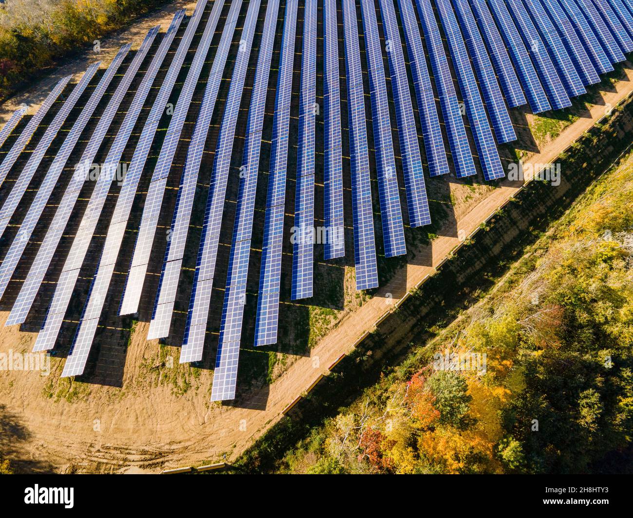 France, Essonne, Marcoussis, the largest solar panel farm in Ile de ...