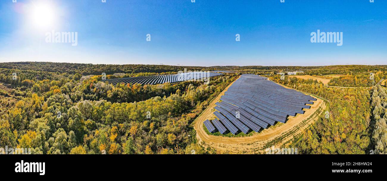 France, Essonne, Marcoussis, the largest solar panel farm in Ile de ...