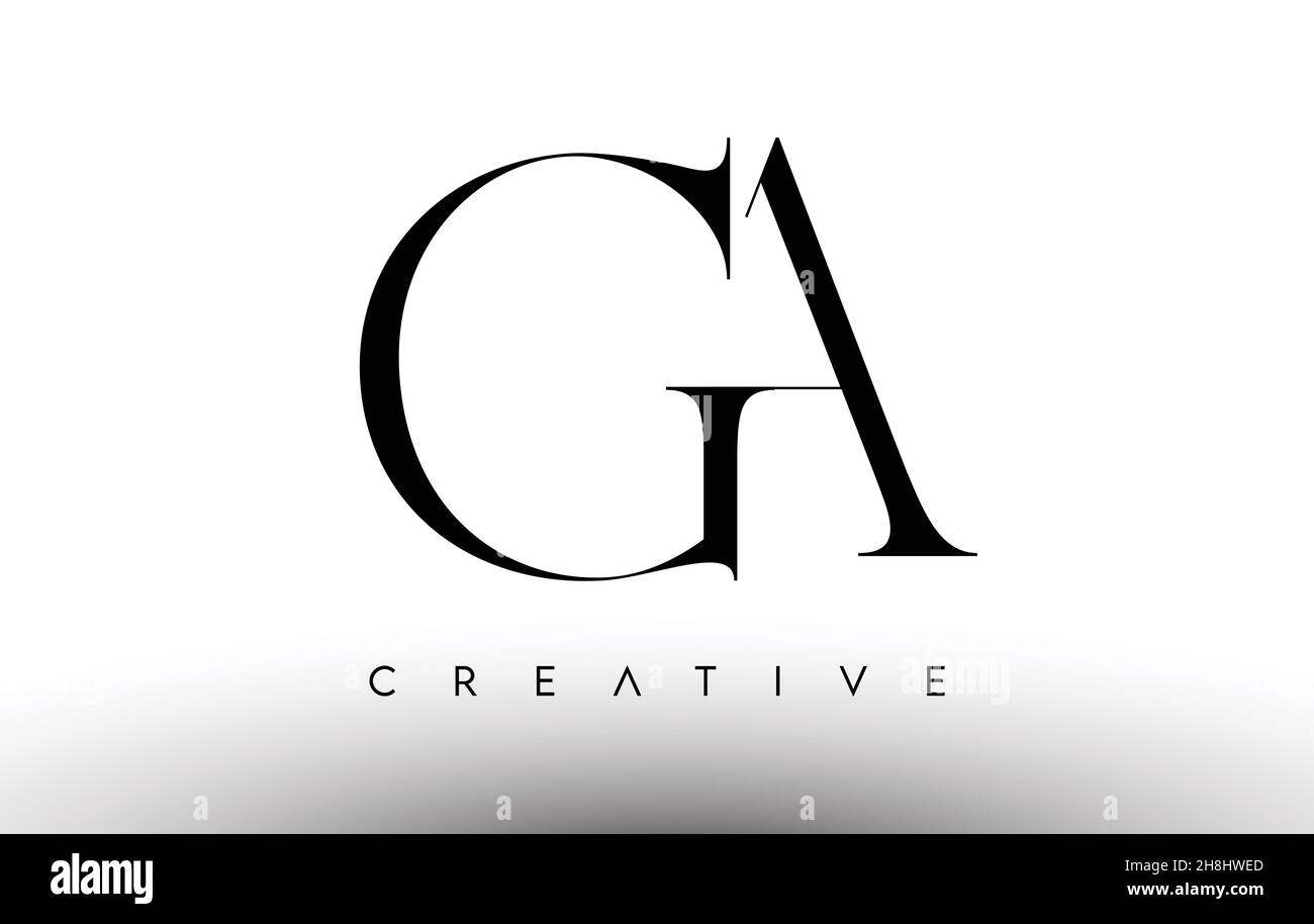 GA Minimalist Serif Modern Letter Logo in Black and White. GA Creative ...
