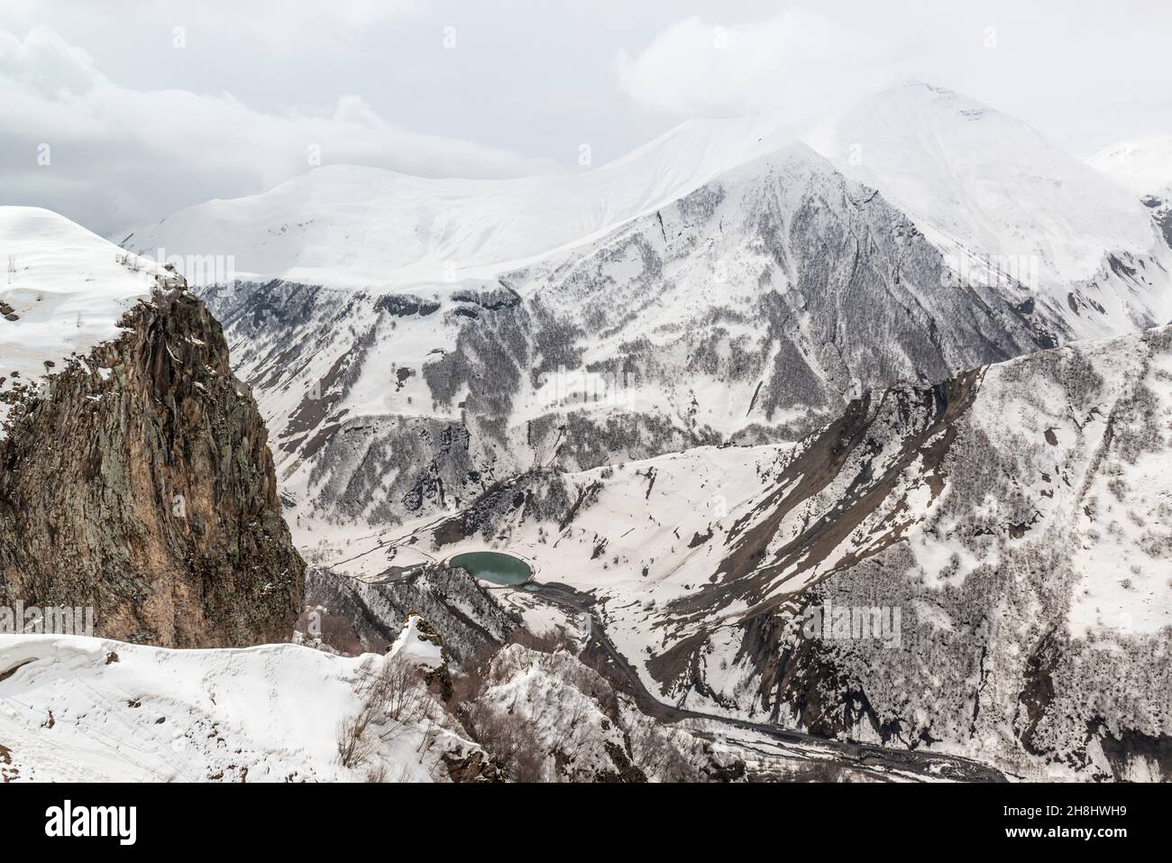Caucasus mountains along the Jvari Pass, part of the Georgian Military ...
