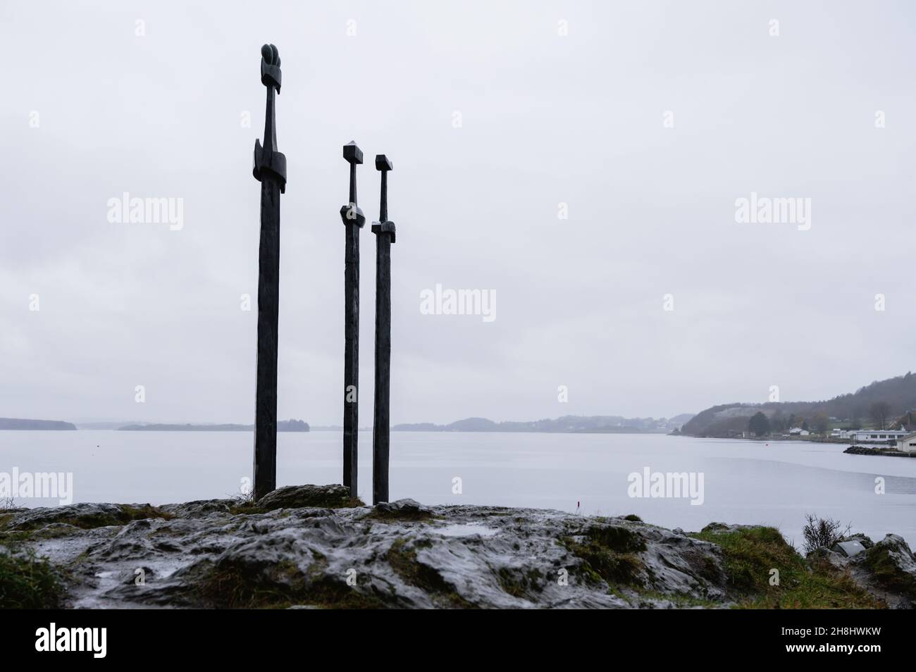 Swords in Rock (Sverd i fjell), monument located in the Hafrsfjord ...