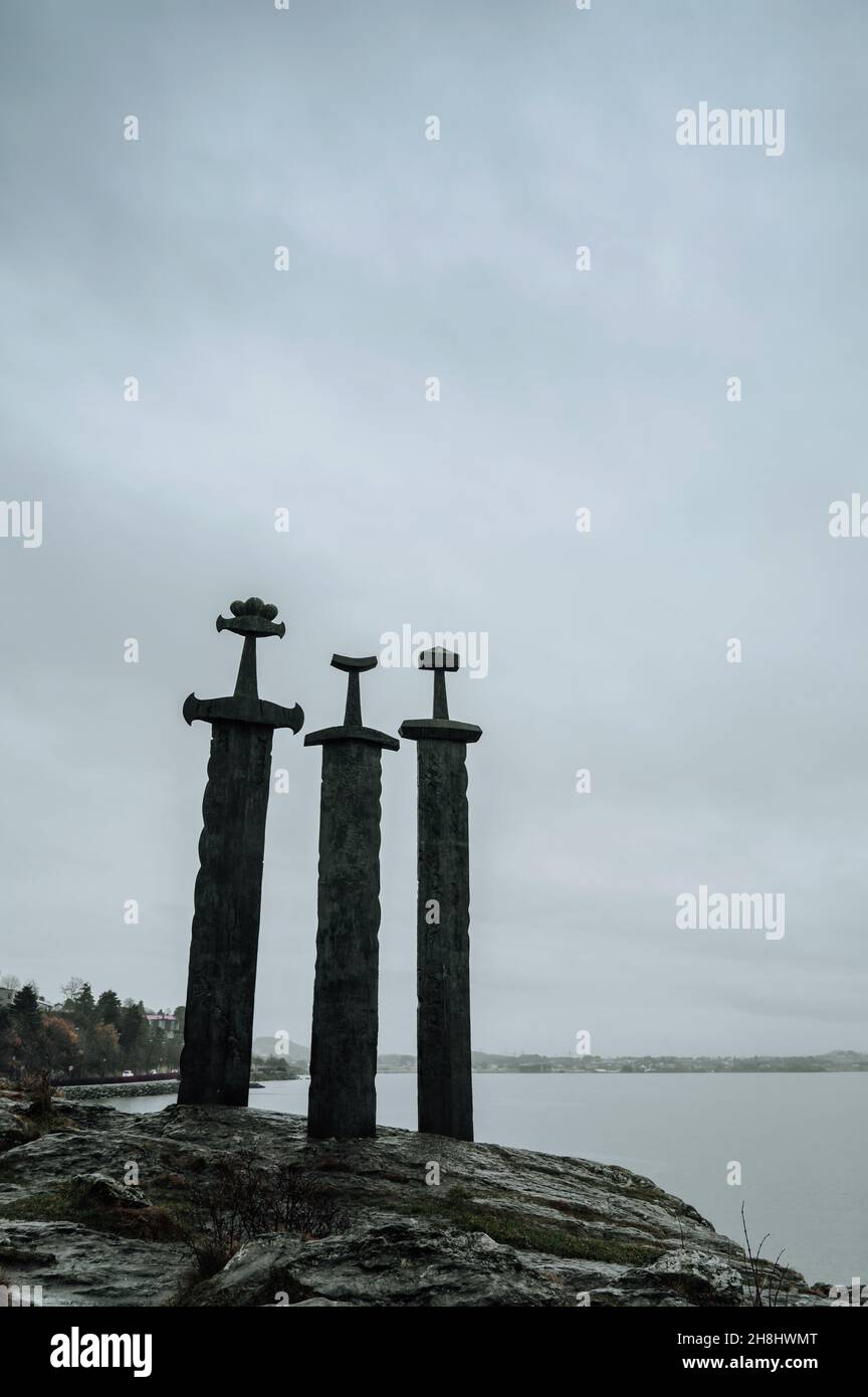 Swords in Rock (Sverd i fjell), monument located in the Hafrsfjord ...