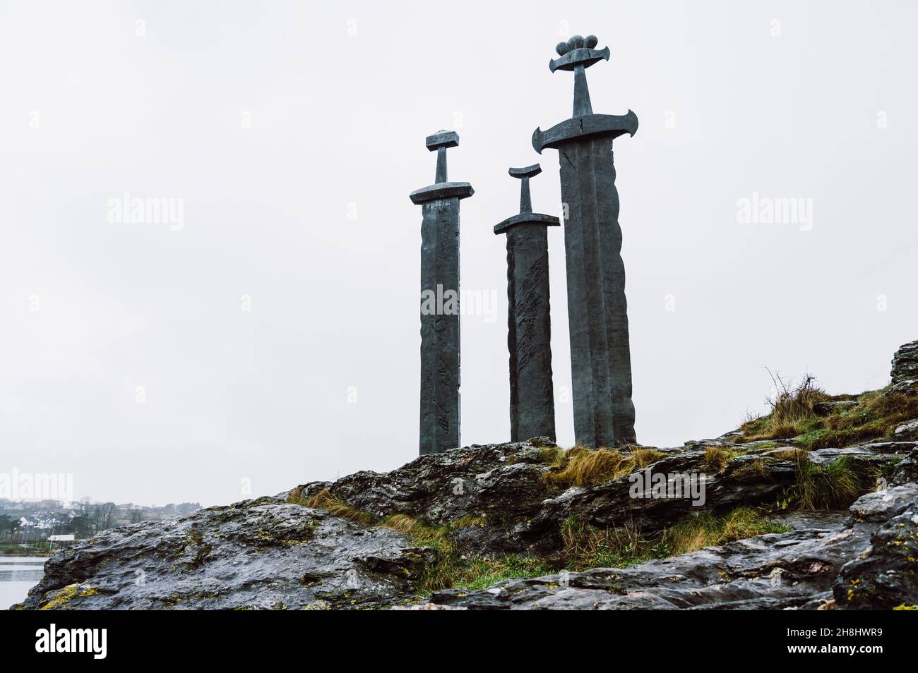 Swords in Rock (Sverd i fjell), monument located in the Hafrsfjord ...