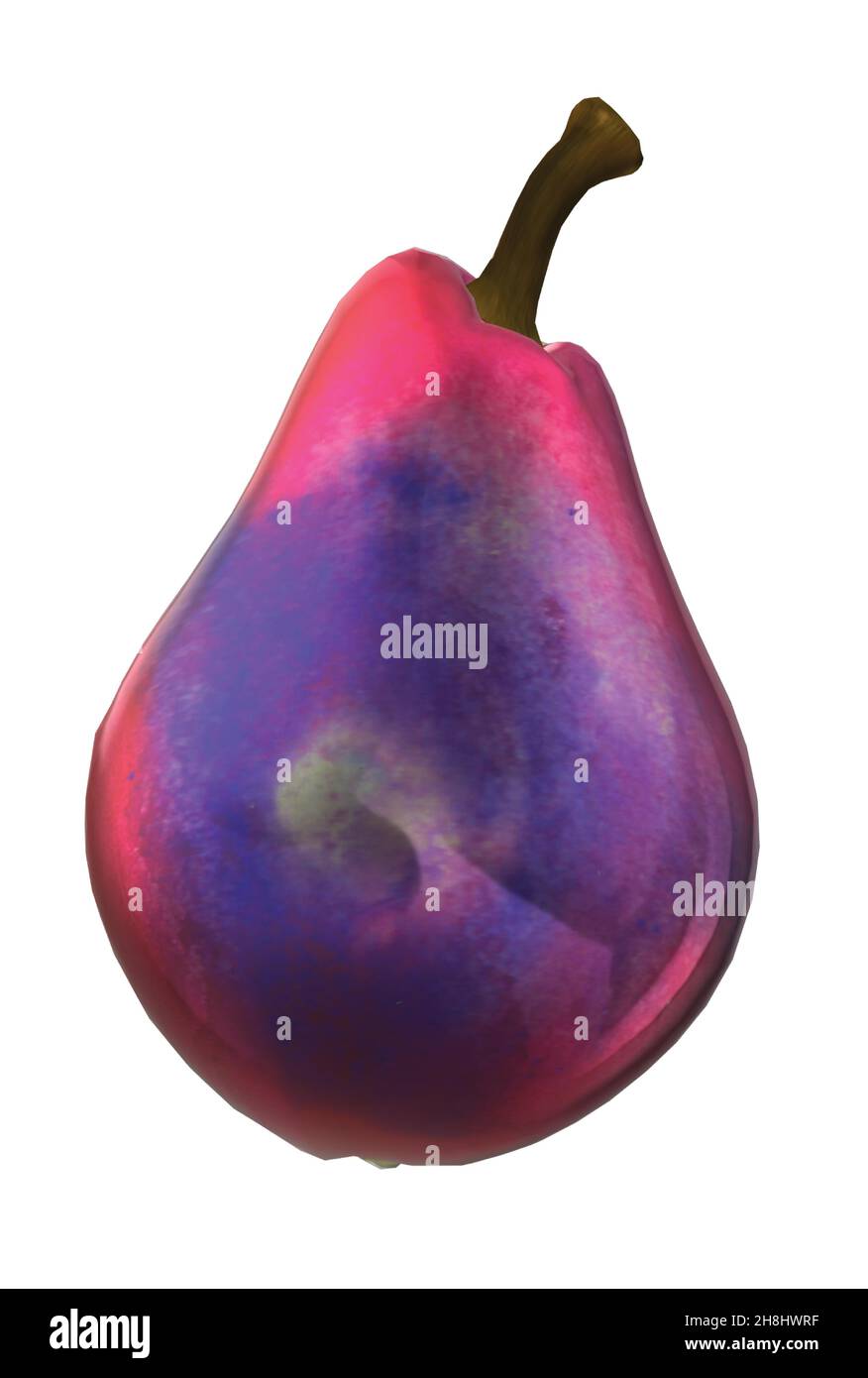 Purple Pink Shiny Metal Pear Figurine Decoration Stock Vector Image ...
