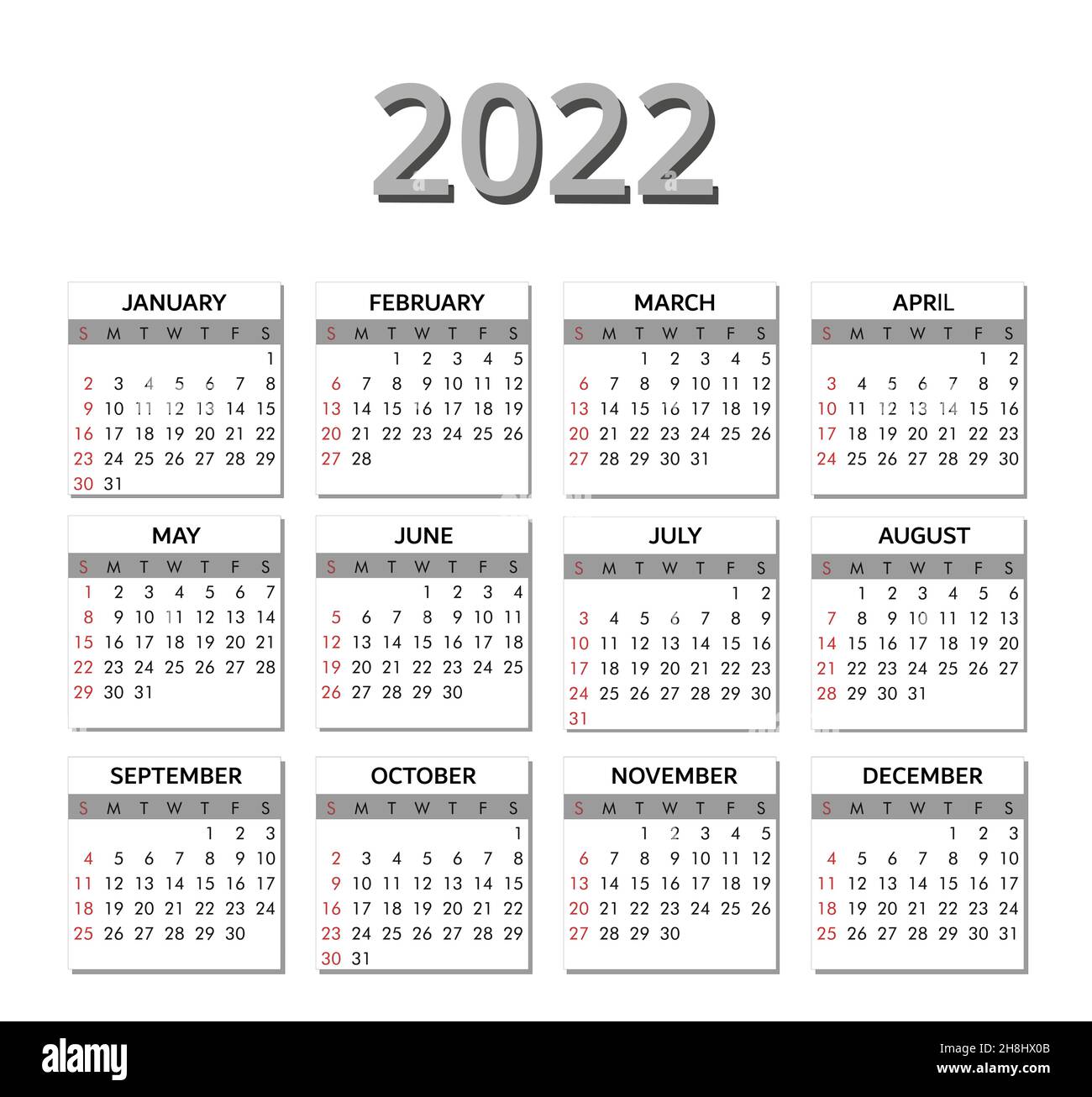 12 Months Of The Year Calendar