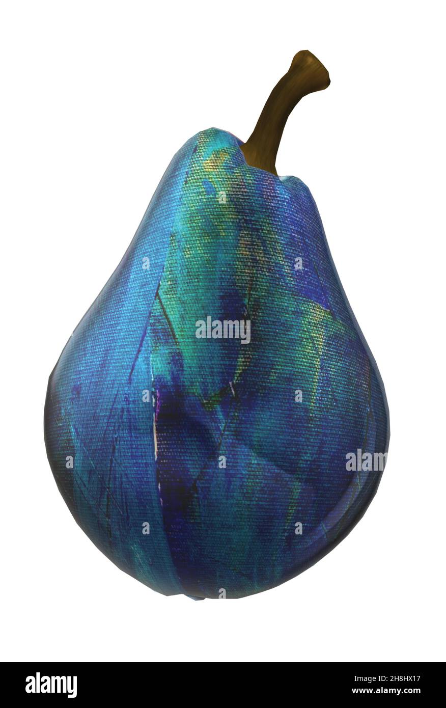 Shade of Blue Shiny Metal Pear Figurine Decoration Stock Vector Image ...