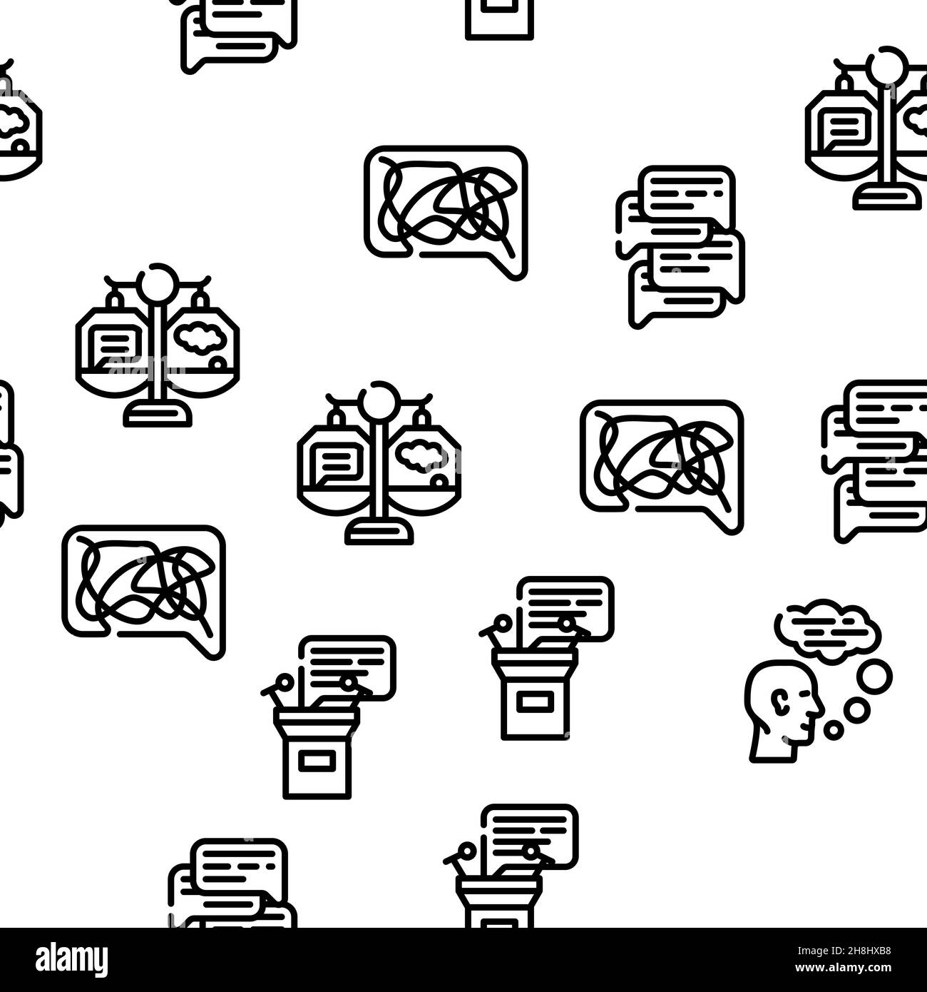 Speak Conversation And Discussion Vector Seamless Pattern Stock Vector ...