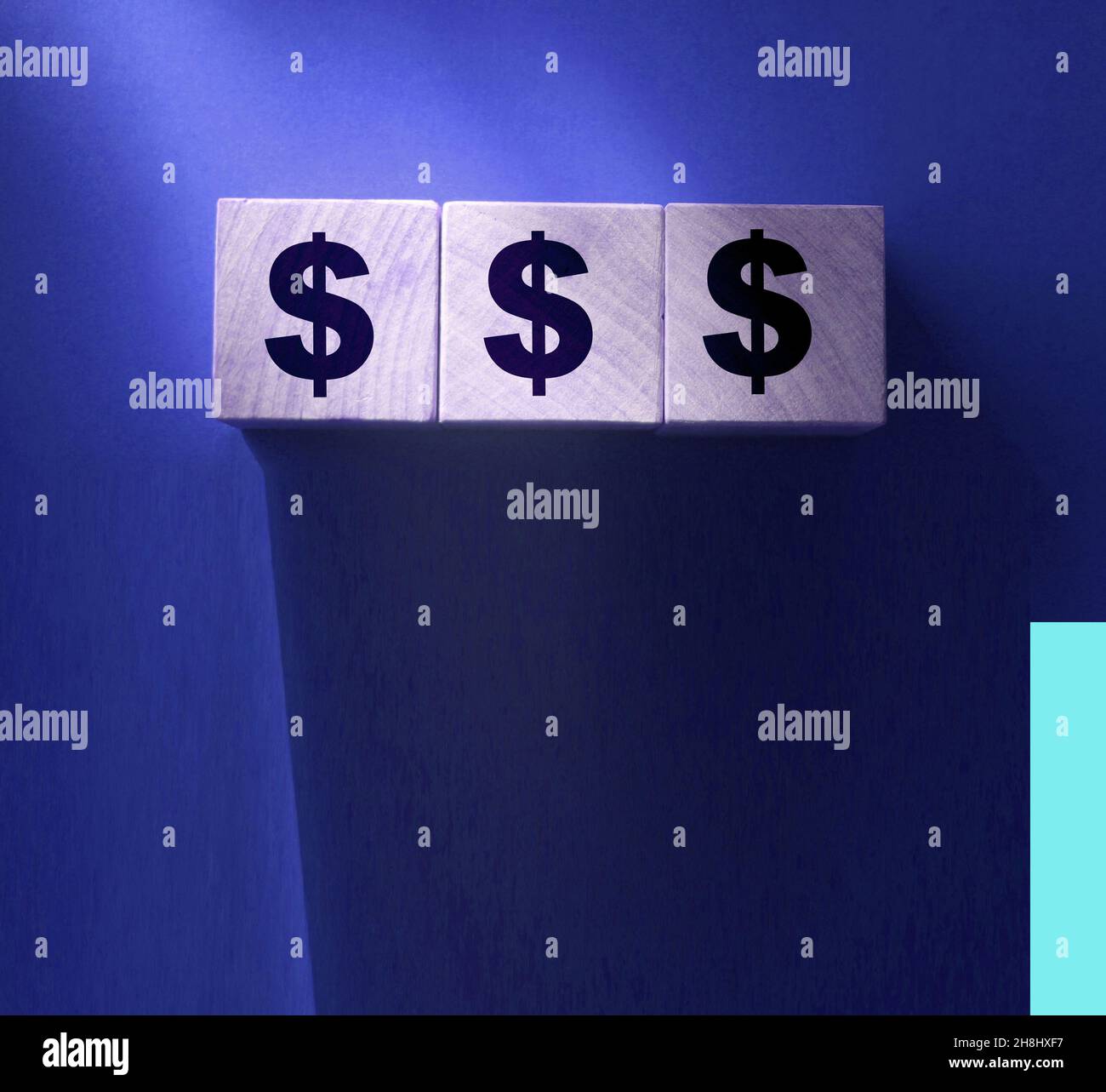 Wooden blocks with dollar signs on red background. Business Concept of ...