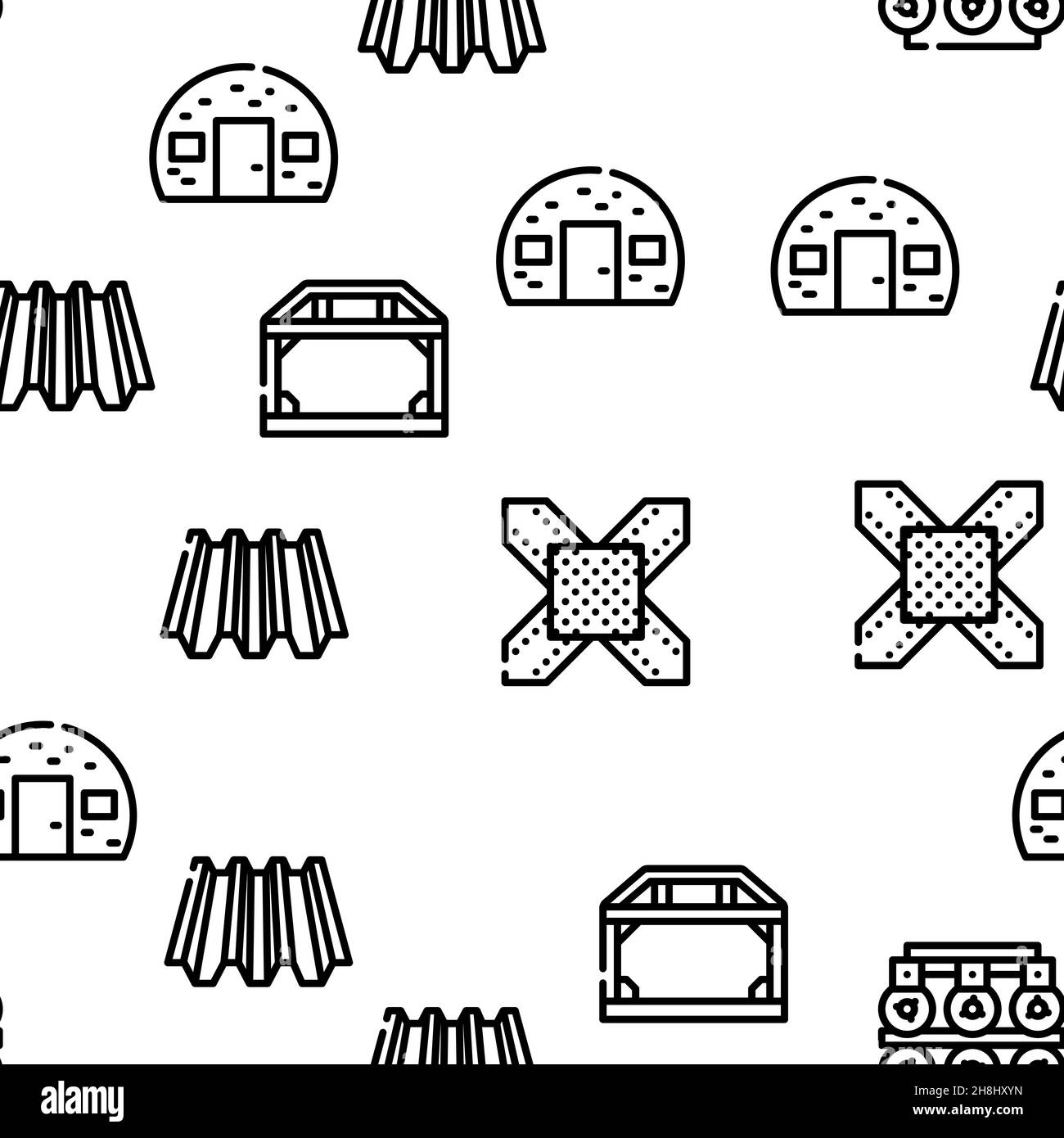 Self-framing Metallic Building Vector Seamless Pattern Stock Vector ...