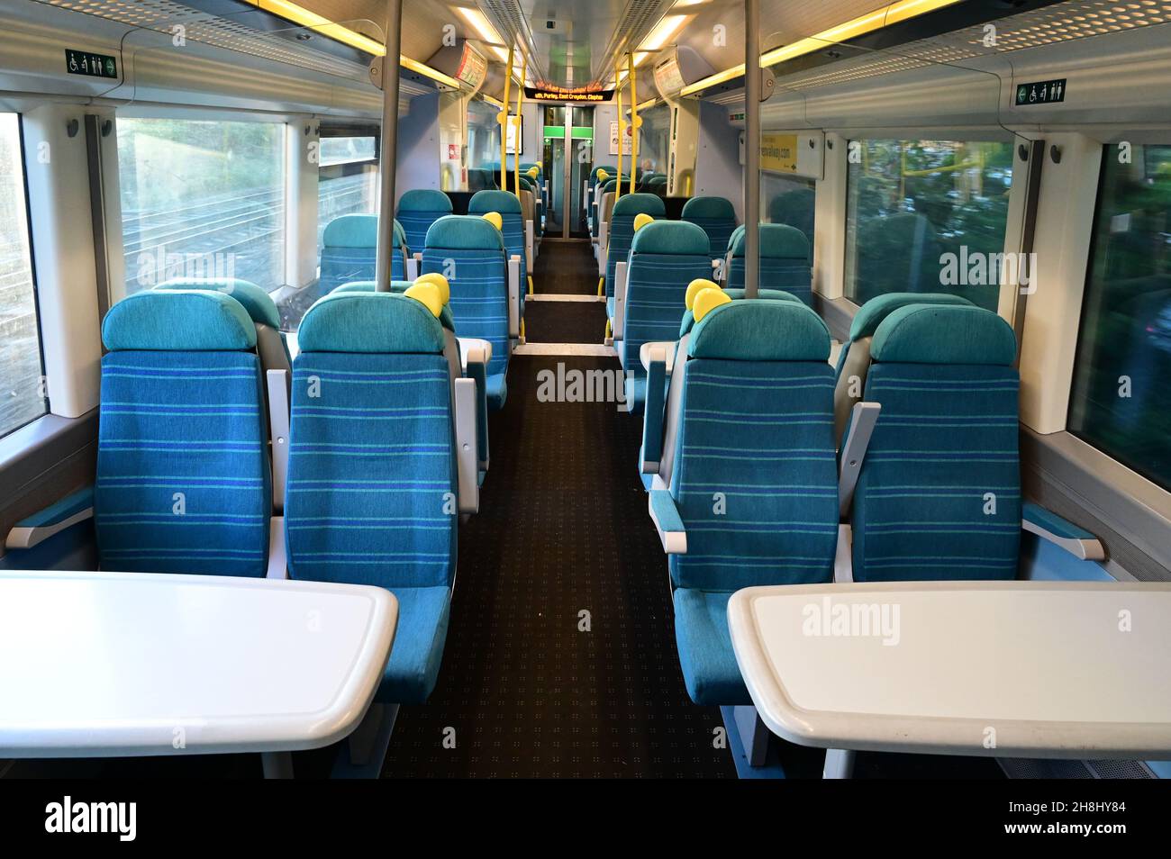 The inside of a southern railway carriage Stock Photo - Alamy