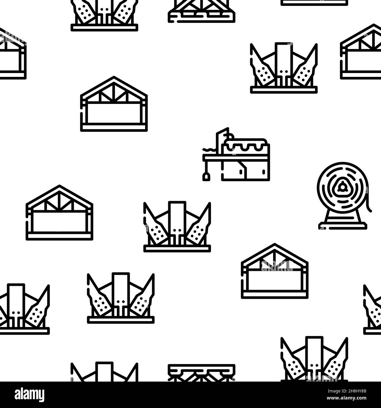 Self-framing Metallic Building Vector Seamless Pattern Stock Vector ...