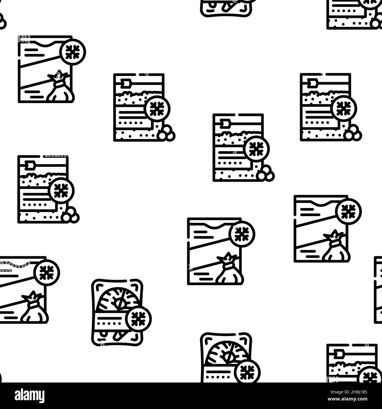 Frozen Food Storage Packaging Vector Seamless Pattern Stock Vector ...