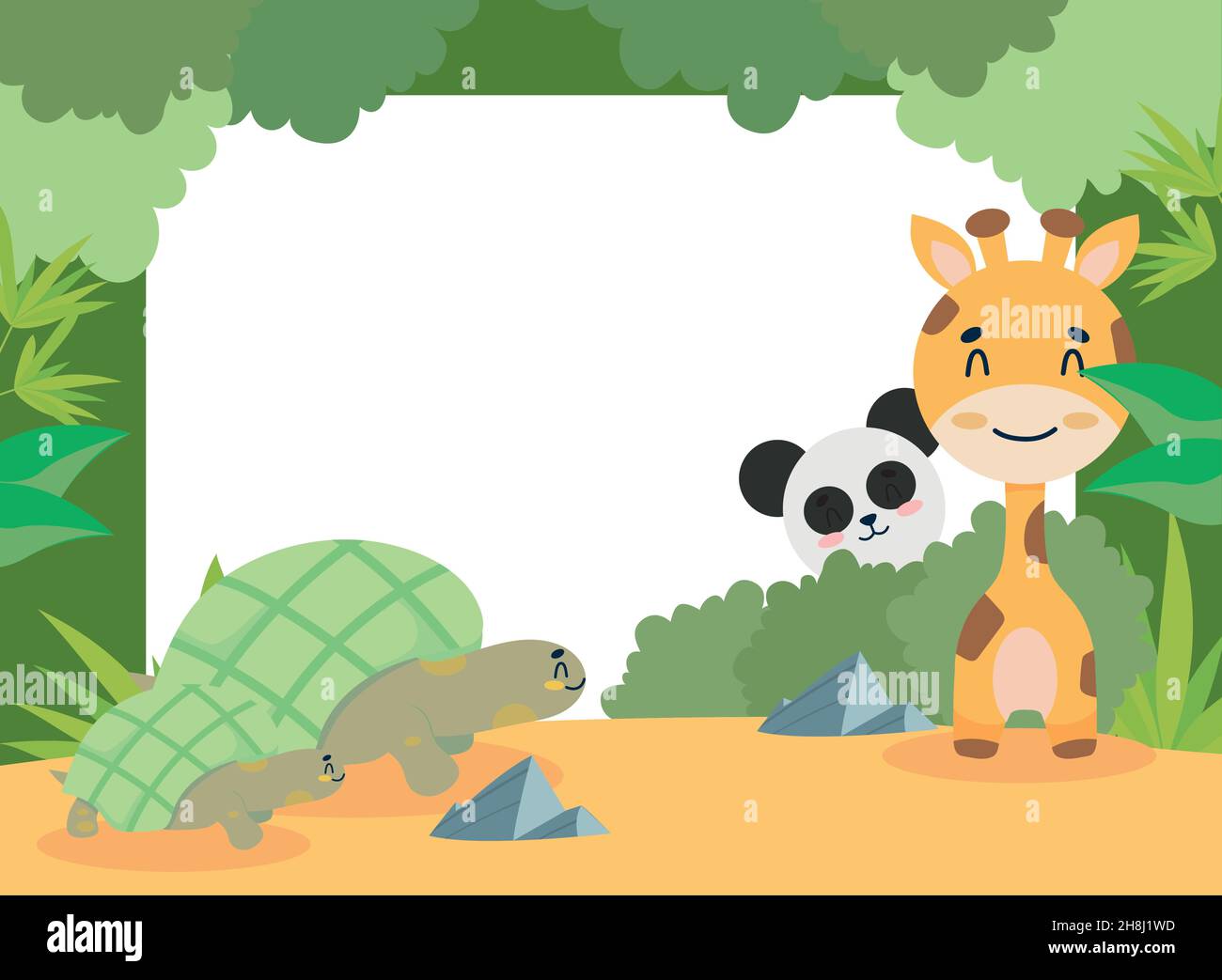 baby animals frame on forest Stock Vector Image & Art - Alamy