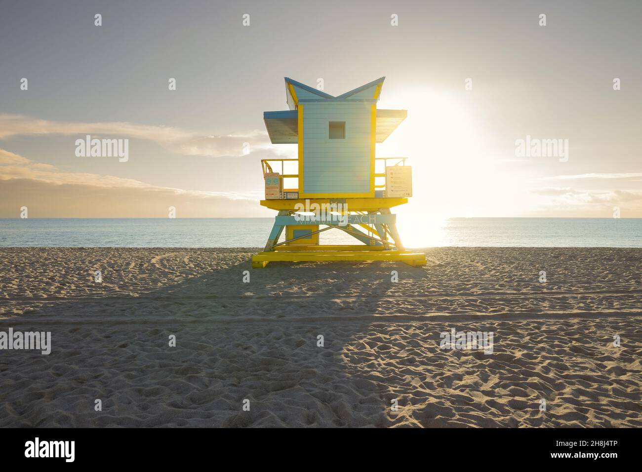 Miami South Beach lifeguard house in a colorful art deco style Stock ...