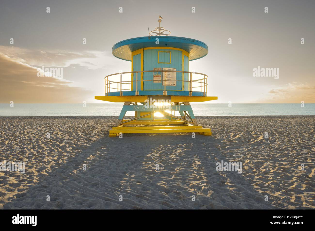 Miami South Beach lifeguard house in a colorful art deco style Stock ...