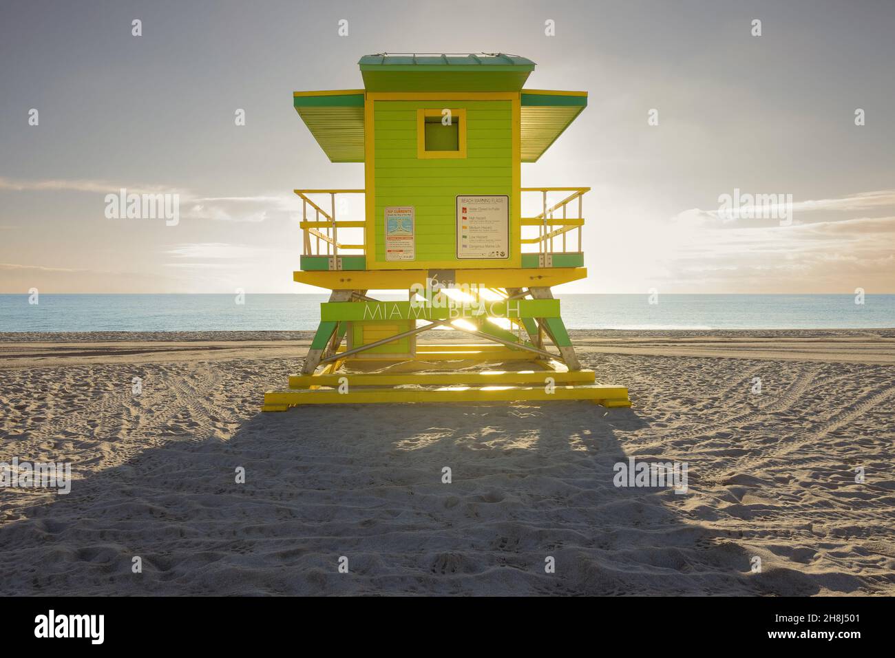 Miami South Beach lifeguard house in a colorful art deco style Stock ...