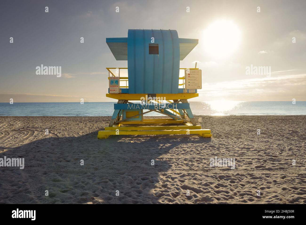 Miami South Beach lifeguard house in a colorful art deco style Stock ...
